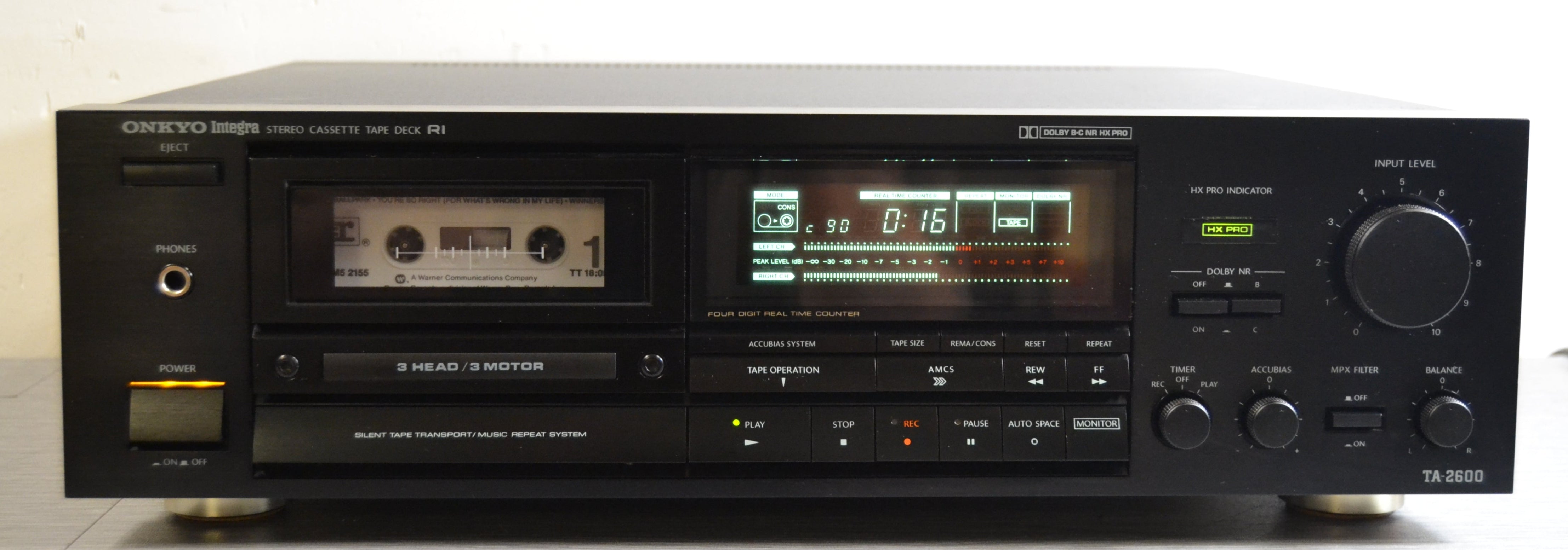 Onkyo Integra TA-2600 Single Cassette Deck * 3 Heads * 3 Motors – The Turntable Store