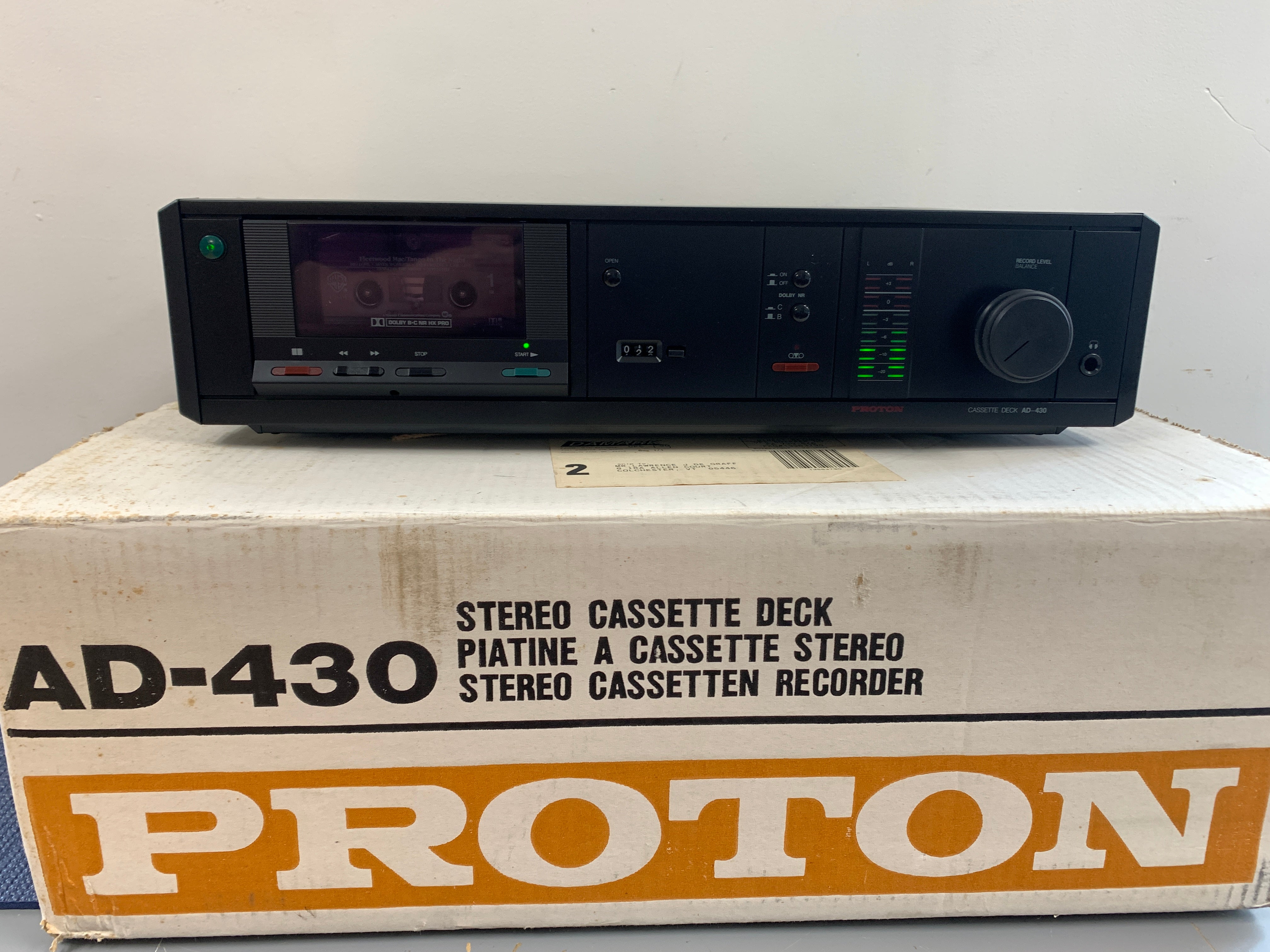 Proton AD430 Single Cassette Deck * Manual * Box – The Turntable Store