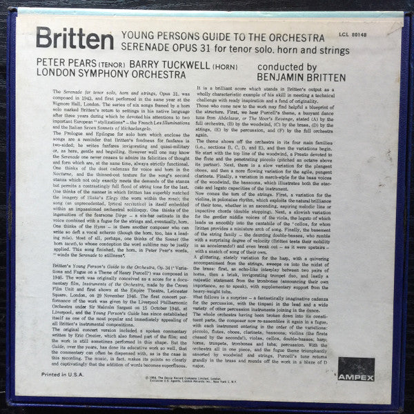 Buy Barry Tuckwell, Peter Pears, Benjamin Britten, London Symphony ...