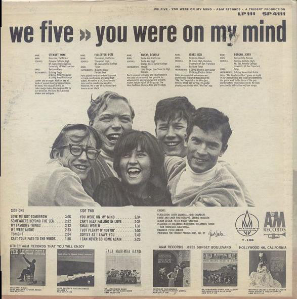 Buy We Five : You Were On My Mind (LP, Album, Mono) Online for a great ...