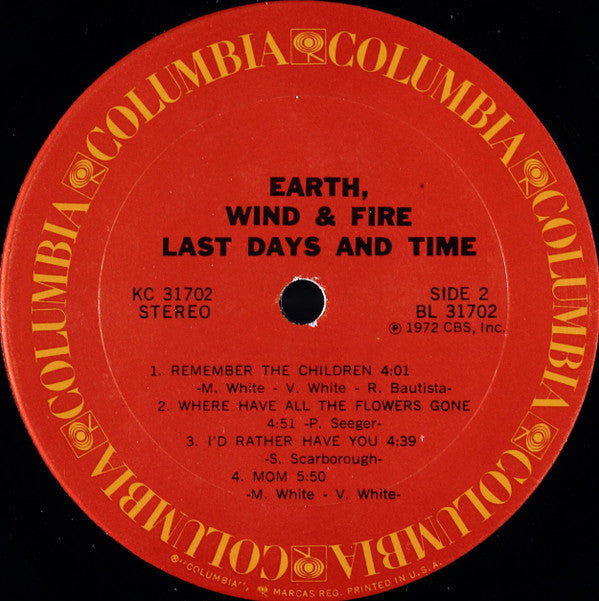 Buy Earth, Wind & Fire : Last Days And Time (LP, Album, Pit) Online for ...