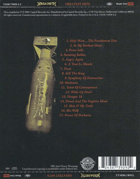 Buy Megadeth : Greatest Hits: Back To The Start (CD, Comp, RE, RM ...