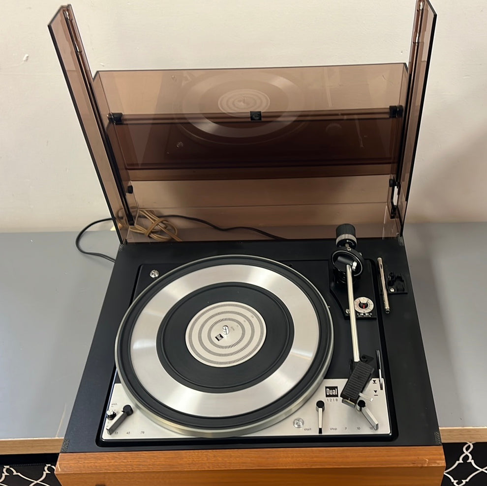 Dual 1218 Turntable with Dual Plinth & CH21 Sliding Dust Cover * Shure ...