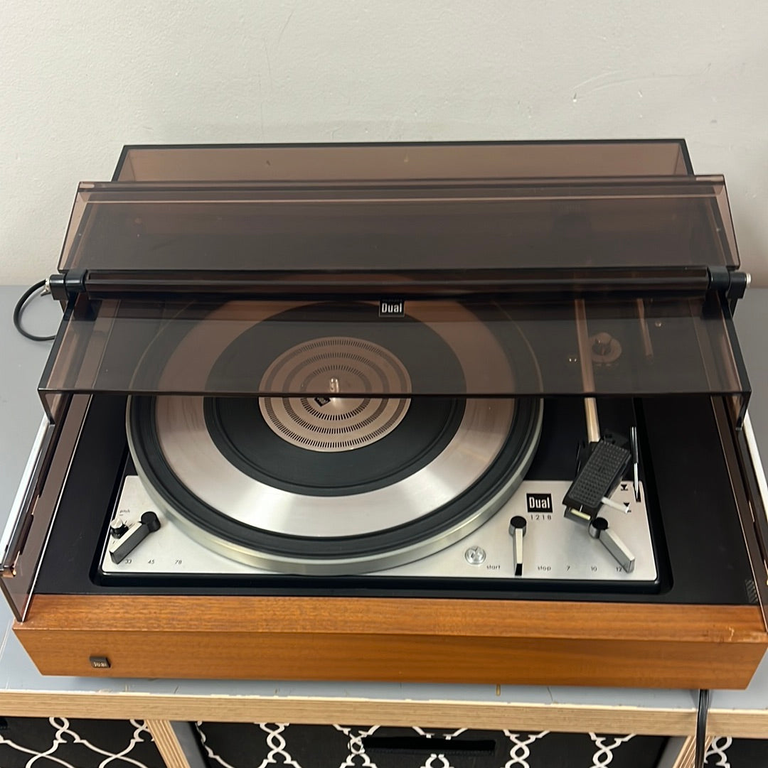 Dual 1218 Turntable with Dual Plinth & CH21 Sliding Dust Cover * Shure ...