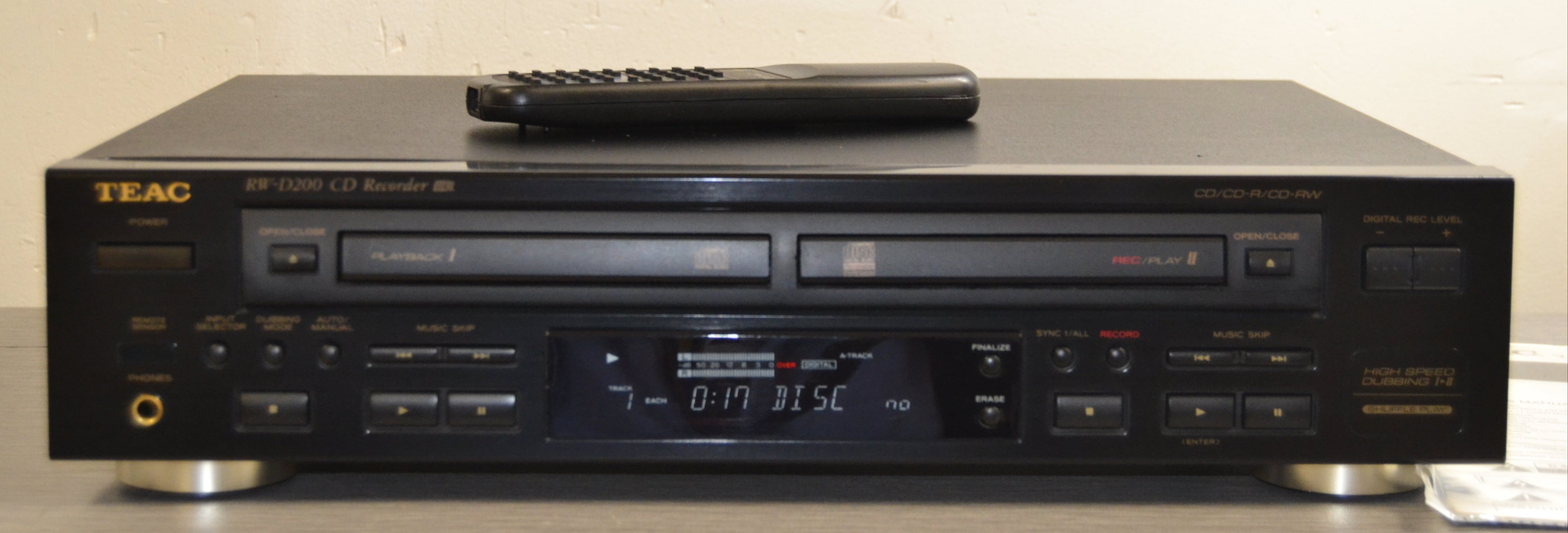 Teac RW-D200 Dual Deck CD Player and Recorder * Remote * Manual – The ...
