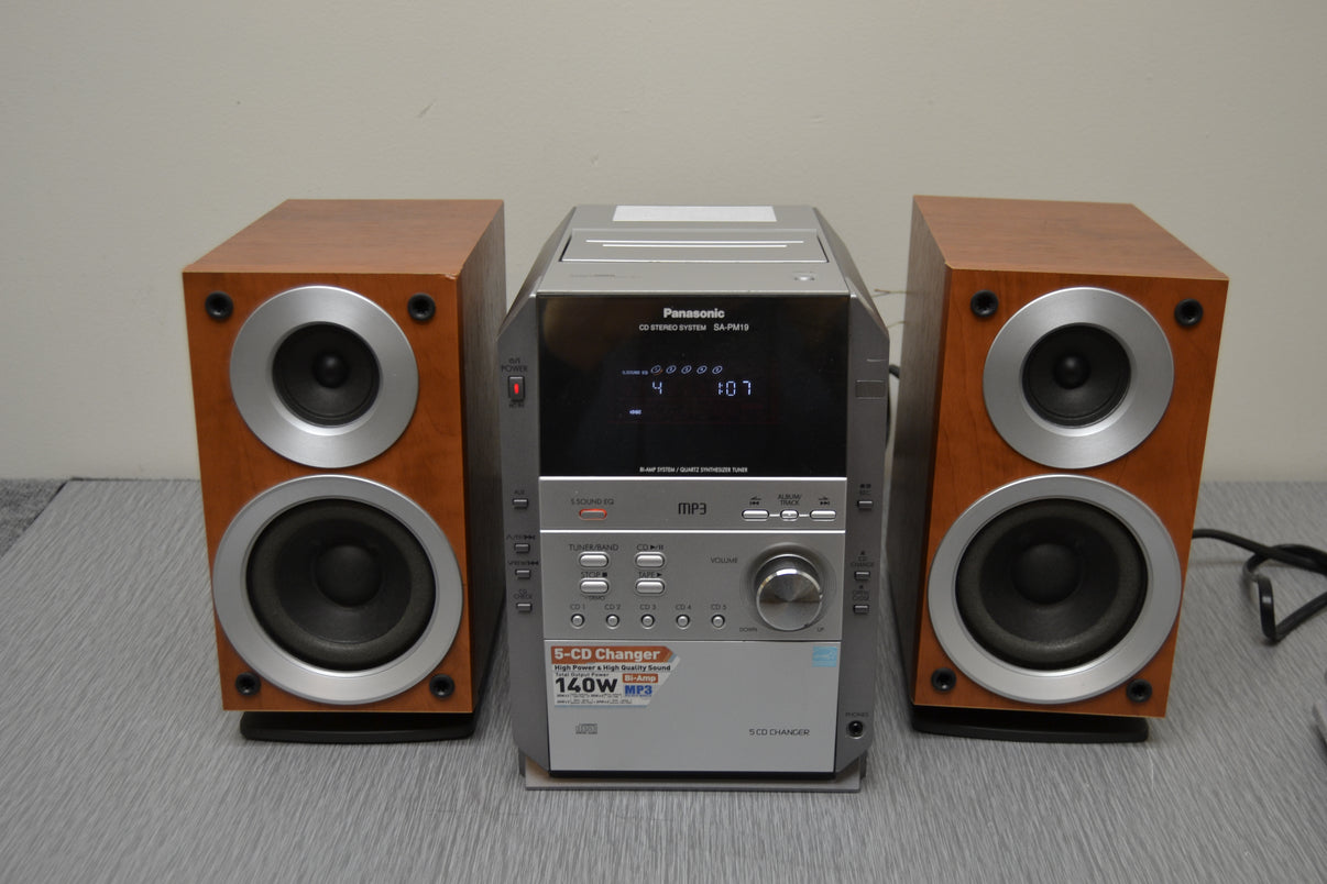 Panasonic SA-PM19 Mini Stereo System * Cd, Cassette, Radio & Speakers ...