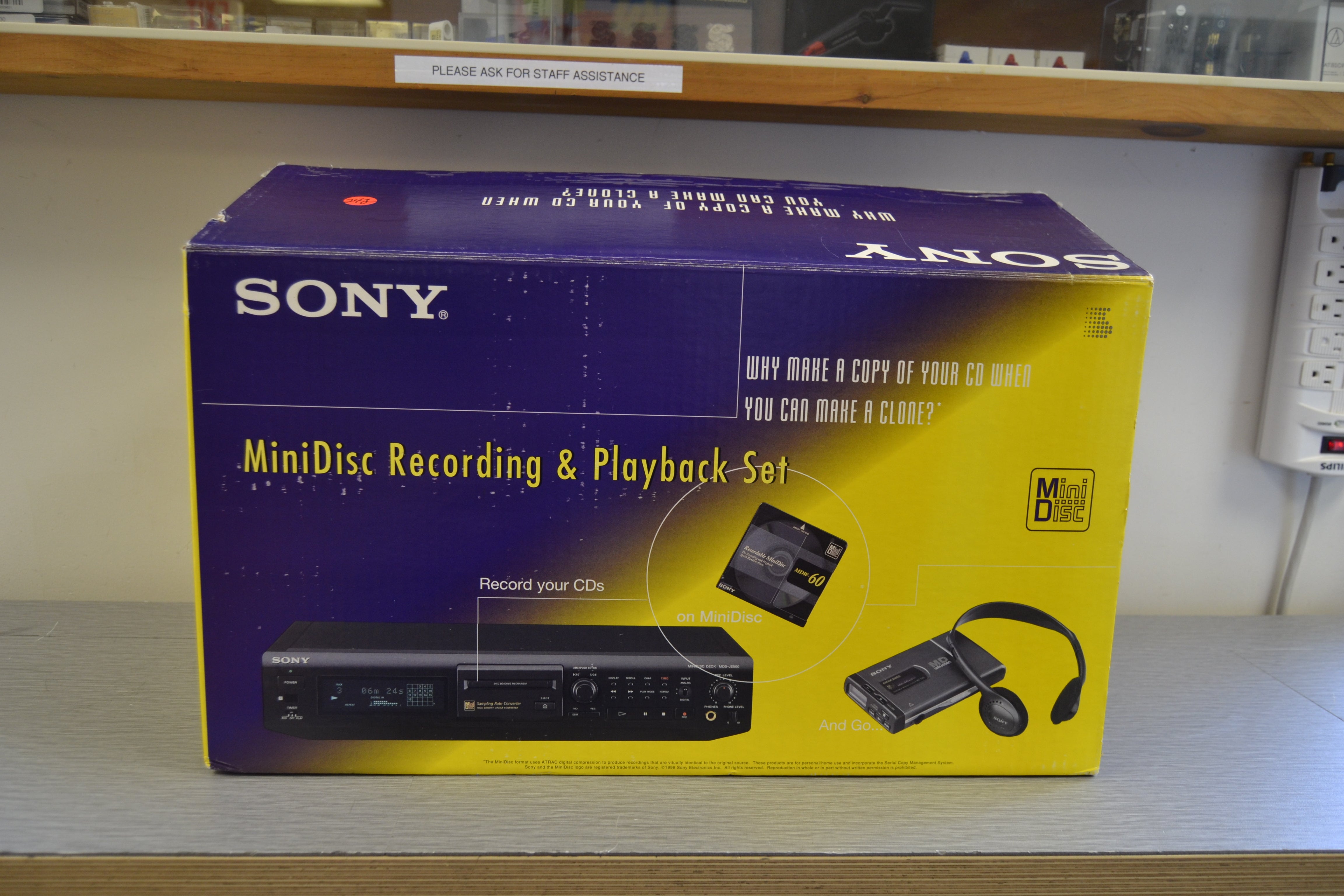 Sony Minidisc Recording and Playback Set * MDS-JE500 Desktop Player ...
