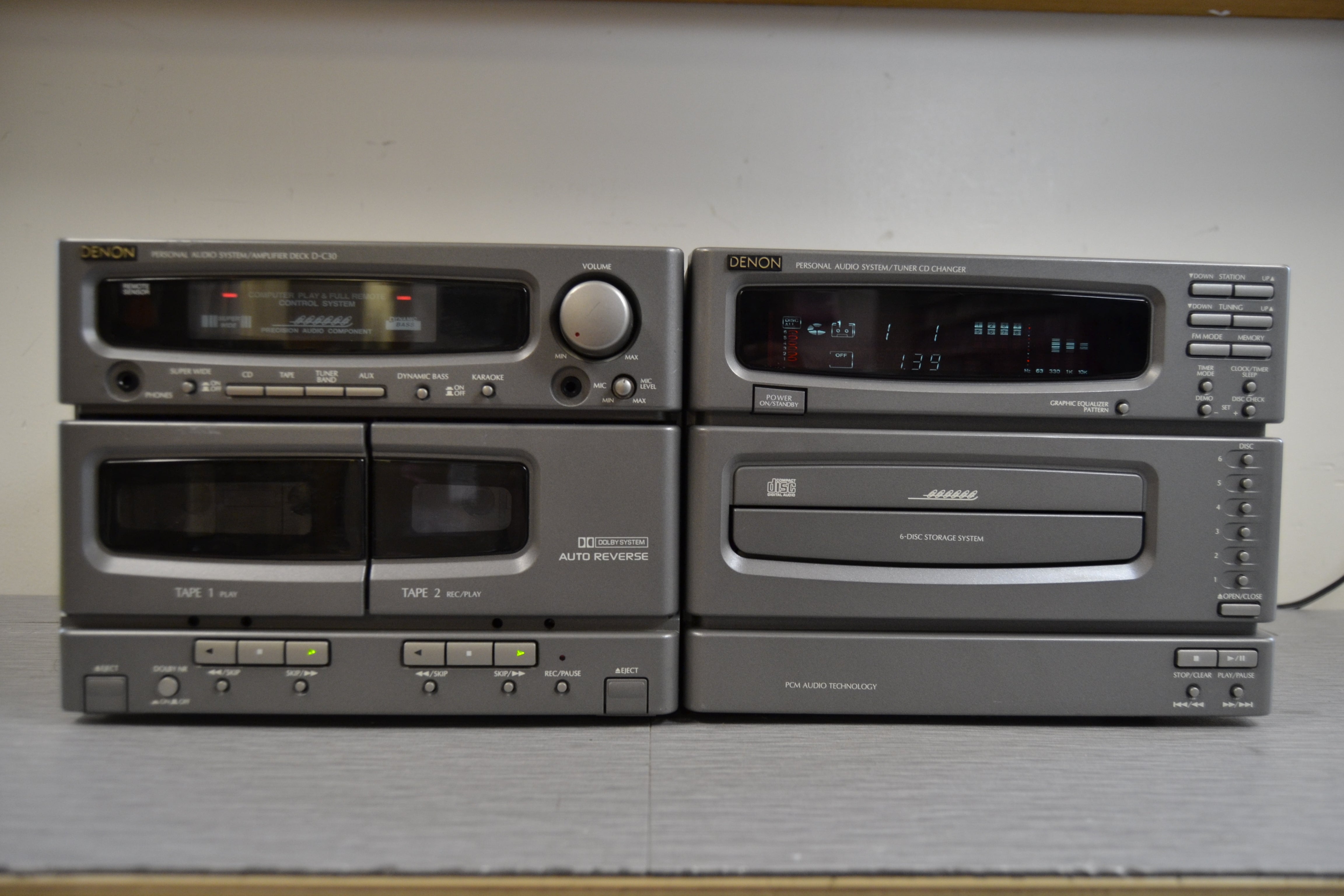 Denon UTCM-C30 Mini System * 6 CD Changer * Radio * Cassette is NOT wo ...