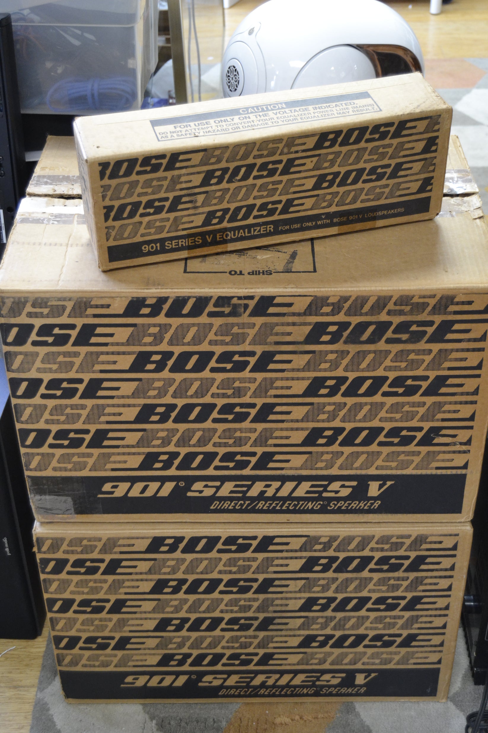 Bose 901 Series V in Boxes Fully Refoamed * Equalizer in Box fully Rec ...