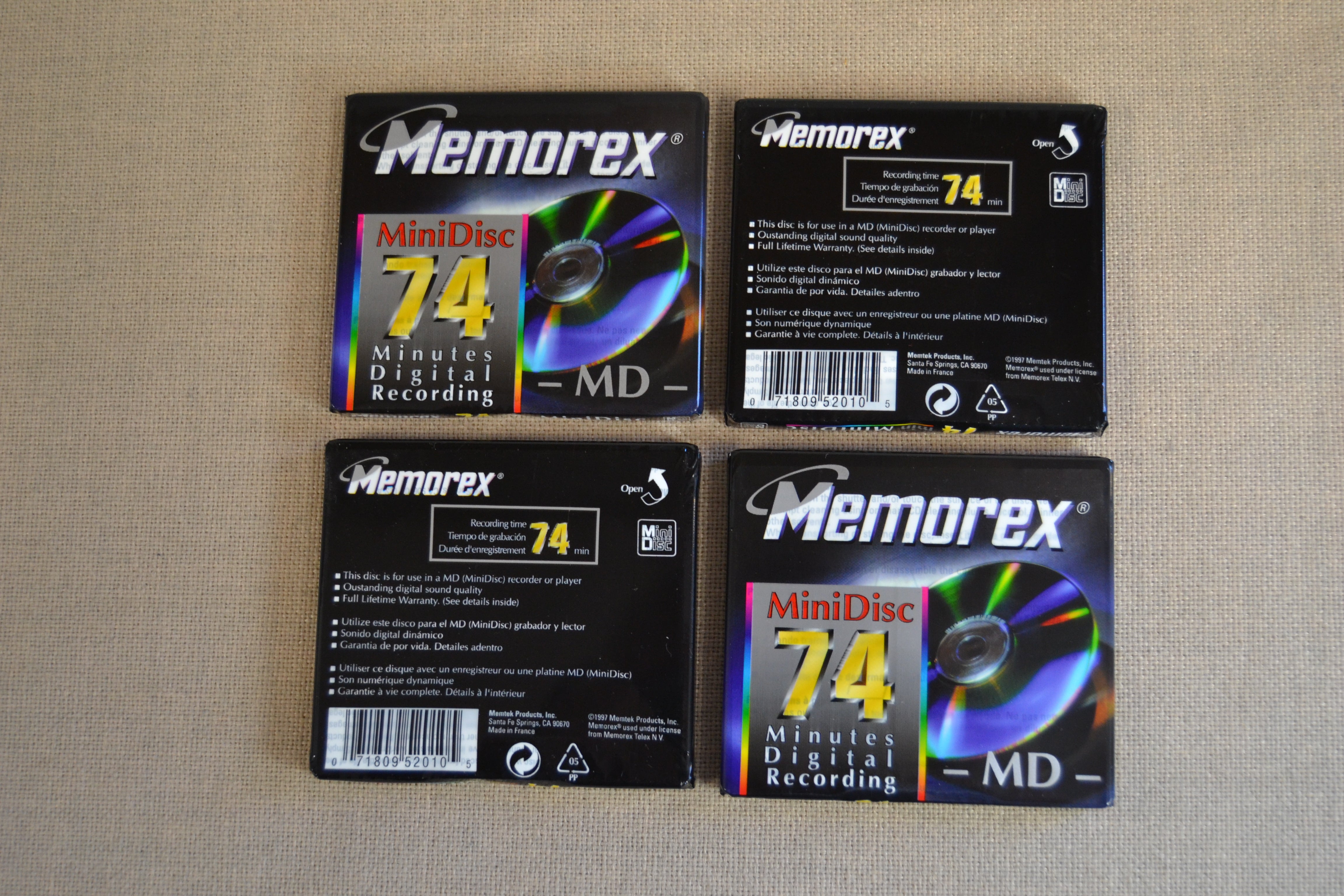 Memorex Minidisc MD 74 * New Old Stock * Set of 4 discs – The Turntable ...