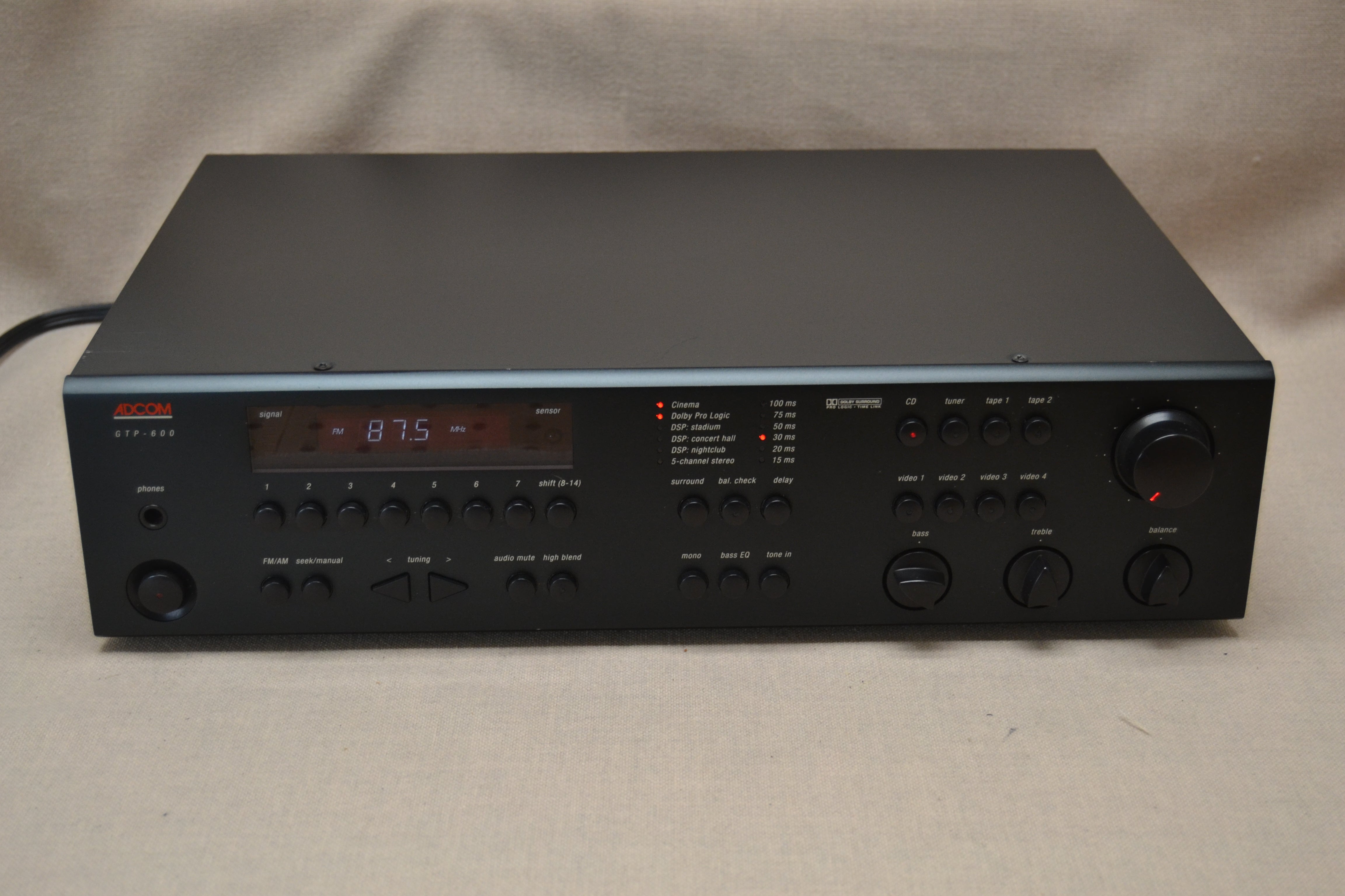 Adcom GTP-600 Surround Sound Tuner Preamplifier (1995) * Remote – The ...