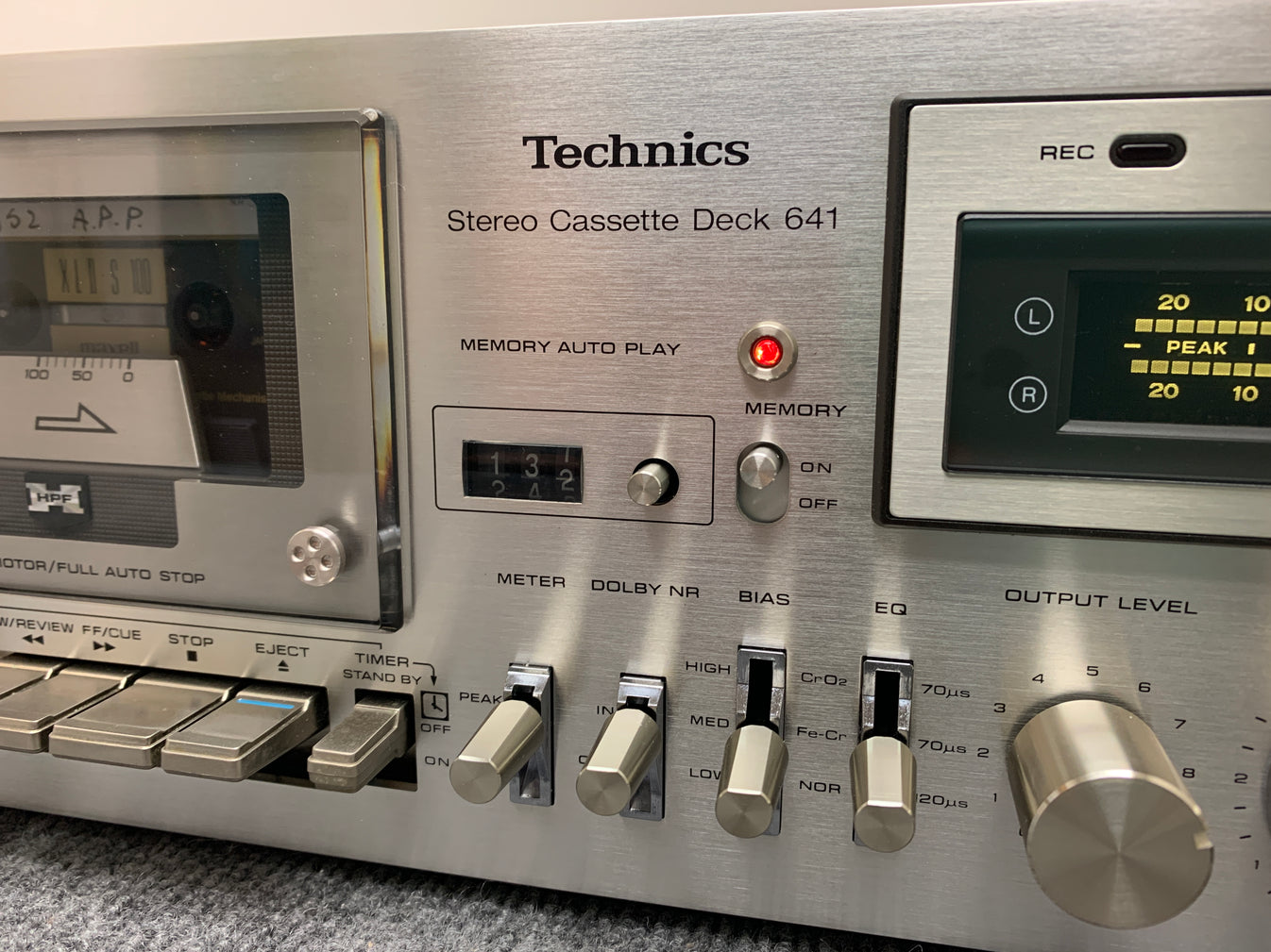 Technics RS-641 Single Cassette Deck - 1978 - – The Turntable Store