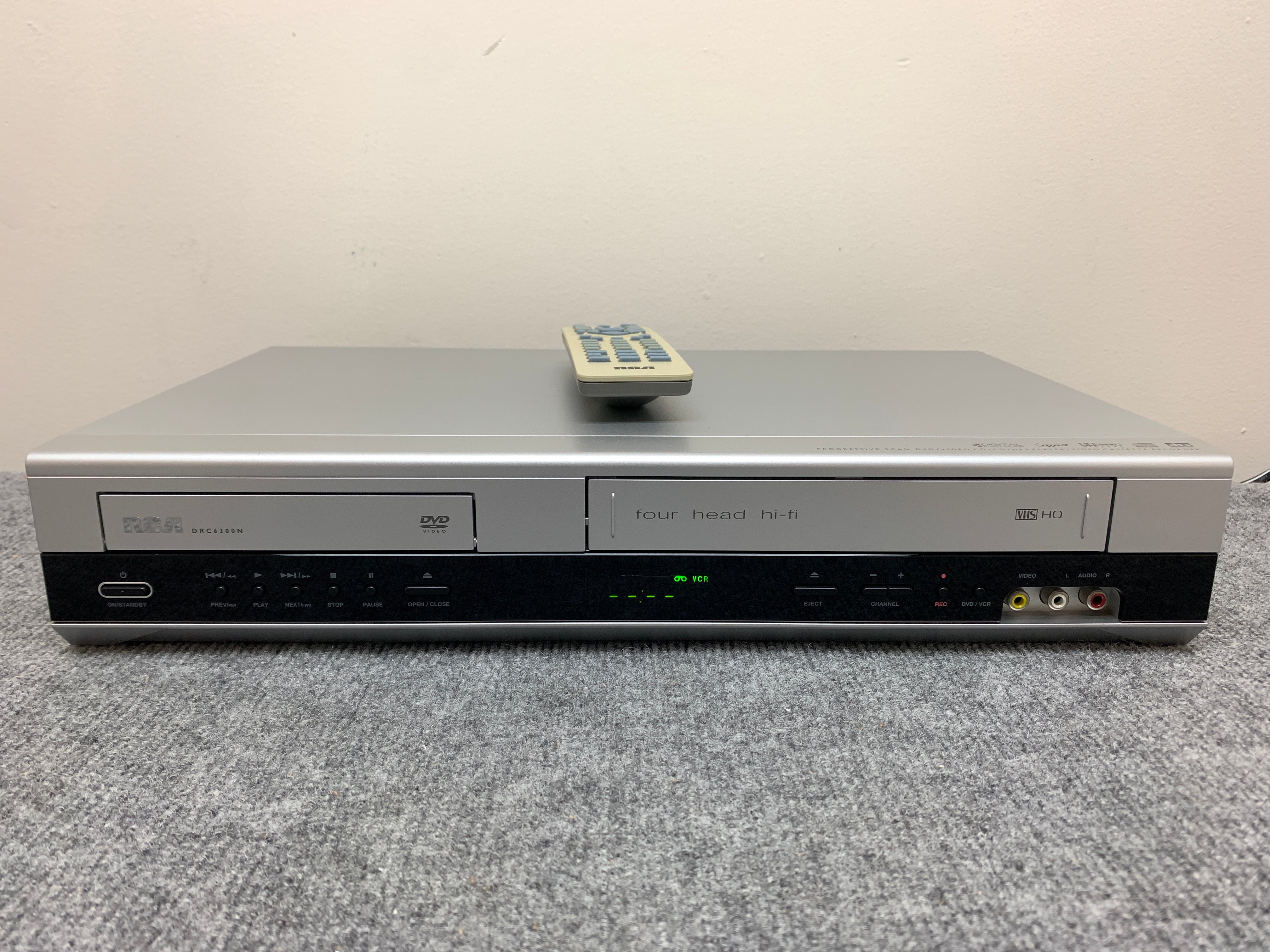 RCA DRC-6300N VHS Video Cassette Recorder HQ & DVD Player * Remote ...