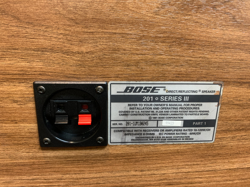 Bose 201 Series III Direct Reflecting Loudspeaker System – The ...