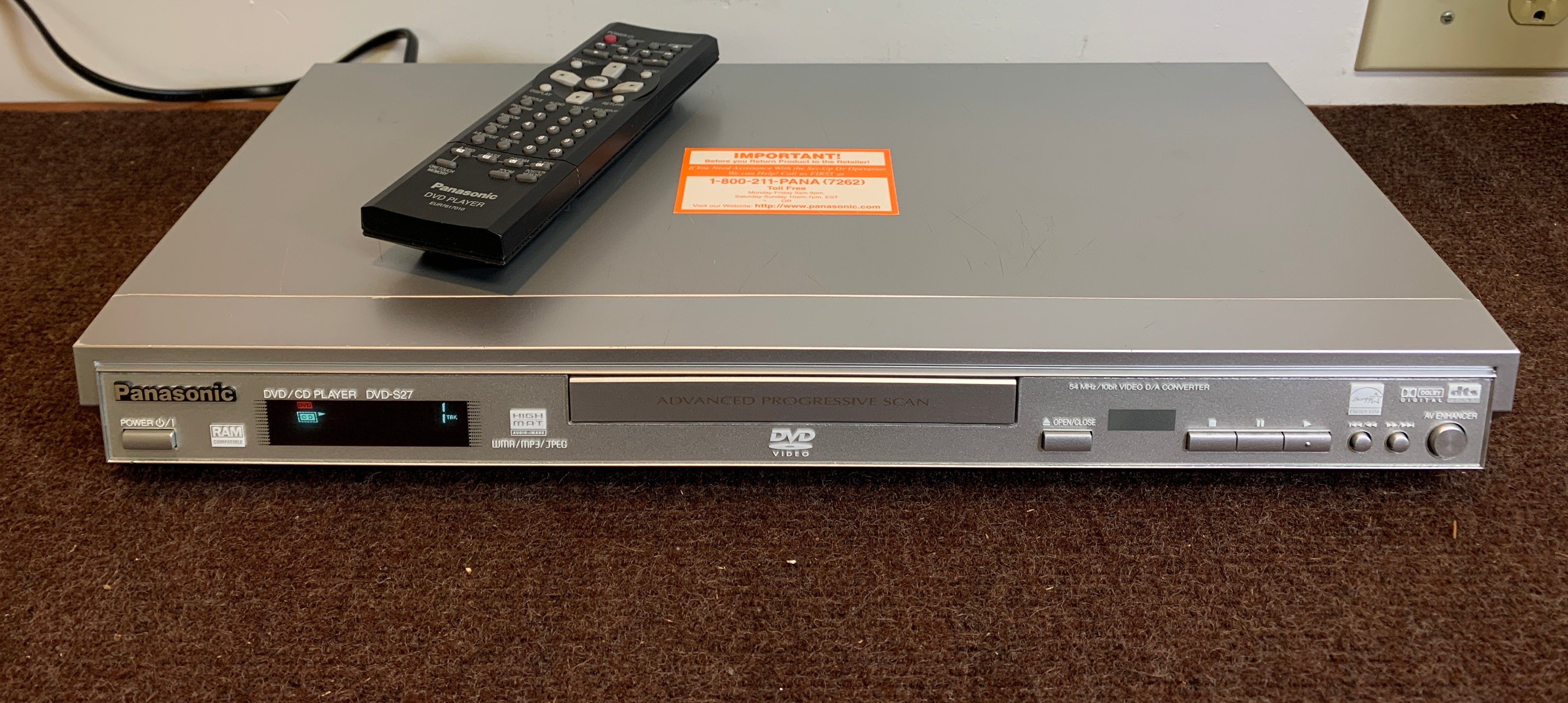 Panasonic DVD-S27 DVD/CD Player - Remote – The Turntable Store