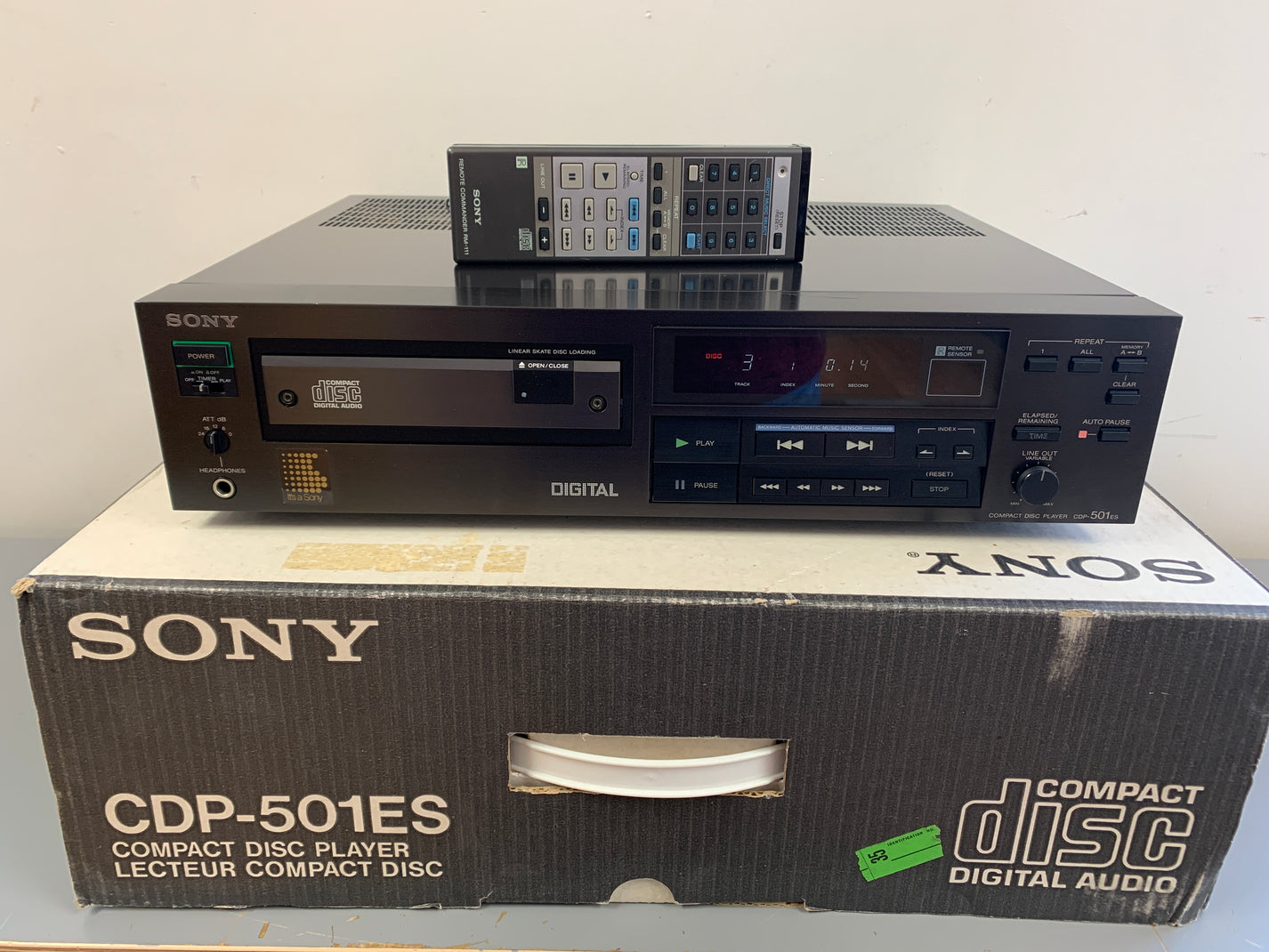 Sony CDP-501ES Single CD Player * Remote * Manual * Box – The Turntable ...