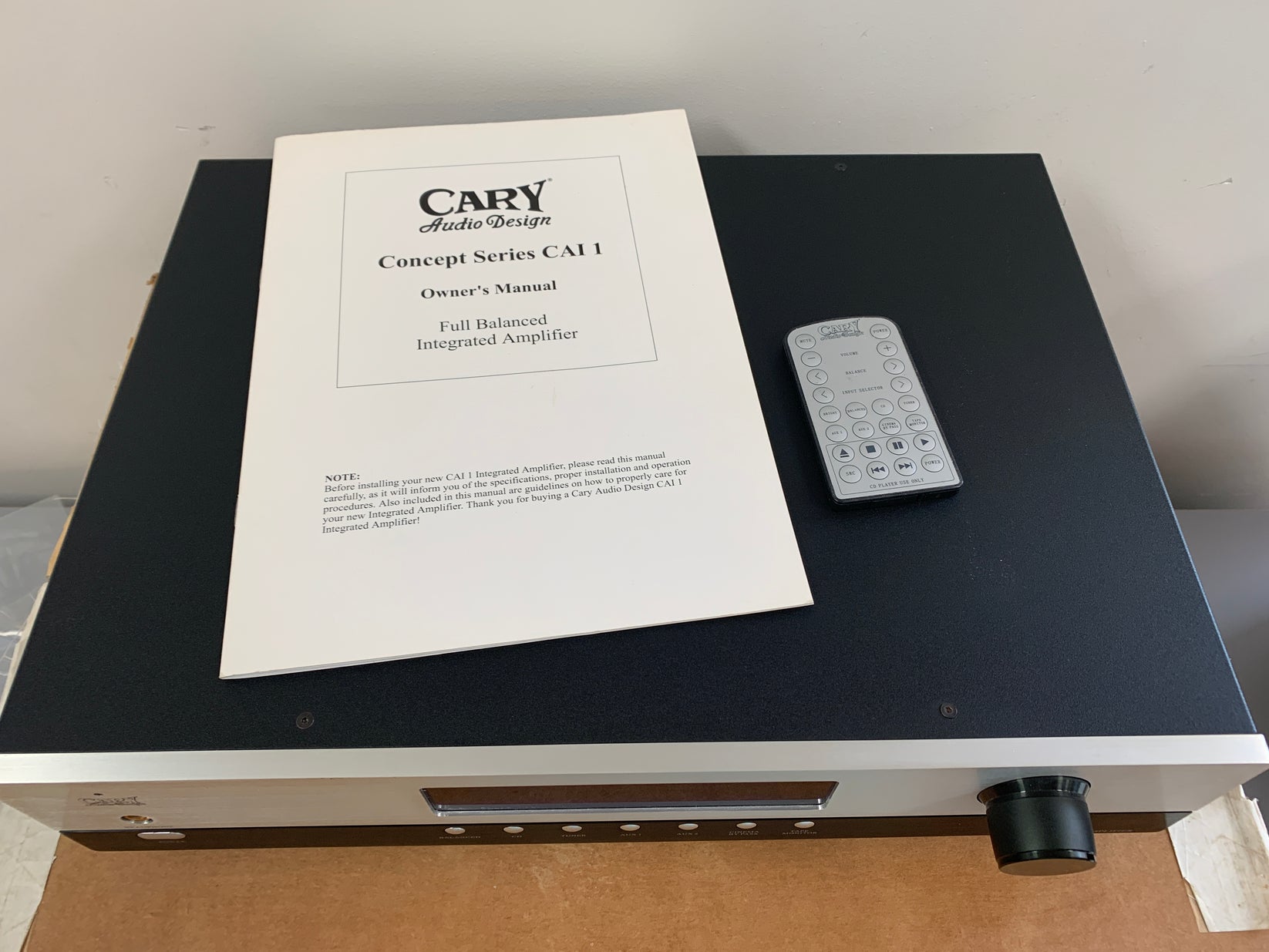Cary Audio Design CAI-1 Integrated Amplifier * Manual * Remote * Box ...