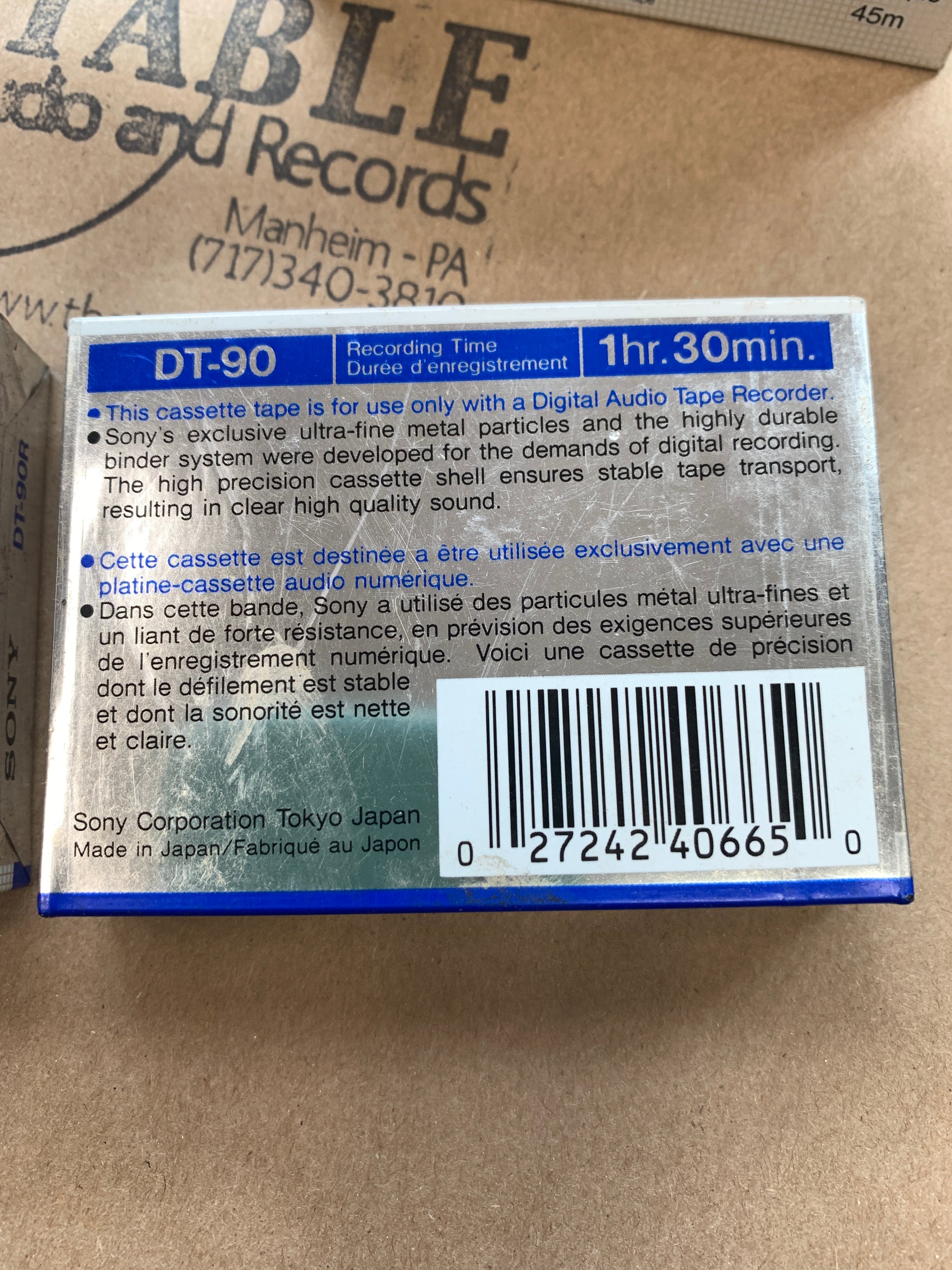 Sony Digital DT-90 DAT Blank Tapes Sealed – The Turntable Store
