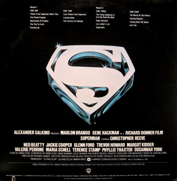 Buy John Williams : Superman The Movie (Original Sound Track) (2xLP ...