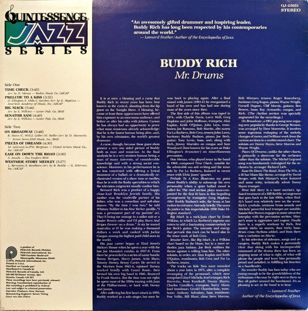 Buy Buddy Rich : Mr. Drums (LP, Comp) Online for a great price – The Turntable Store
