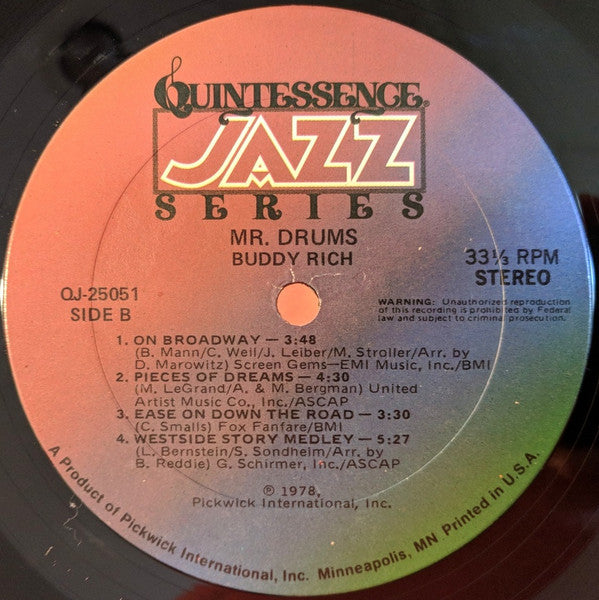 Buy Buddy Rich : Mr. Drums (LP, Comp) Online for a great price – The Turntable Store