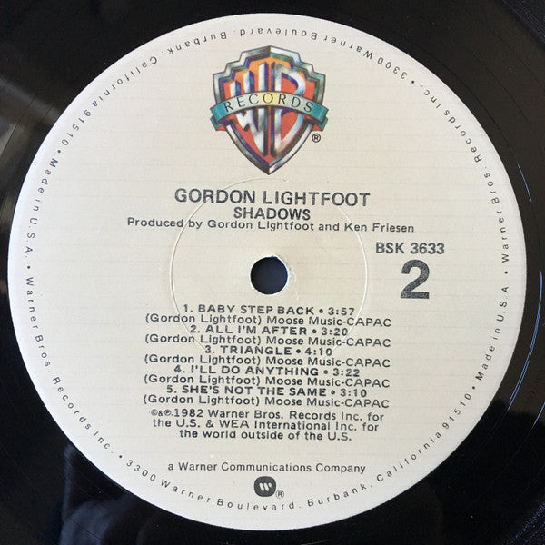 Buy Gordon Lightfoot : Shadows (LP, Jac) Online for a great price – The ...