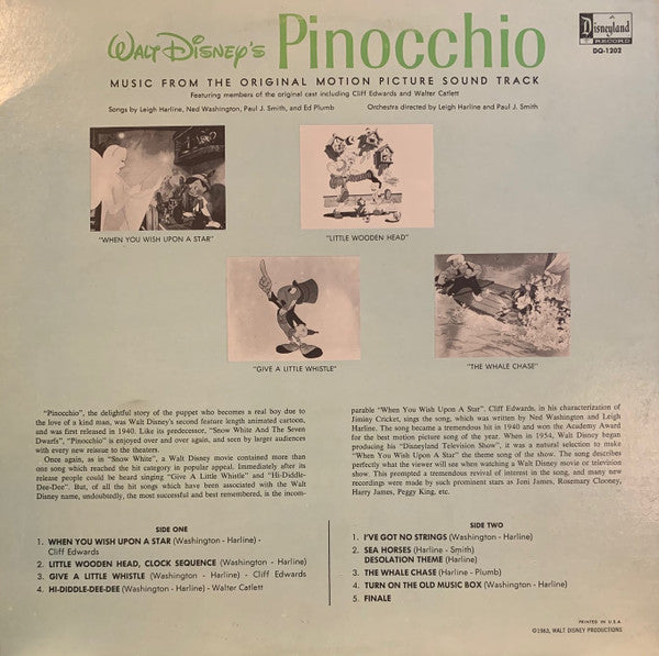 Buy Unknown Artist : Walt Disney's Pinocchio (LP, Yel) Online for a ...