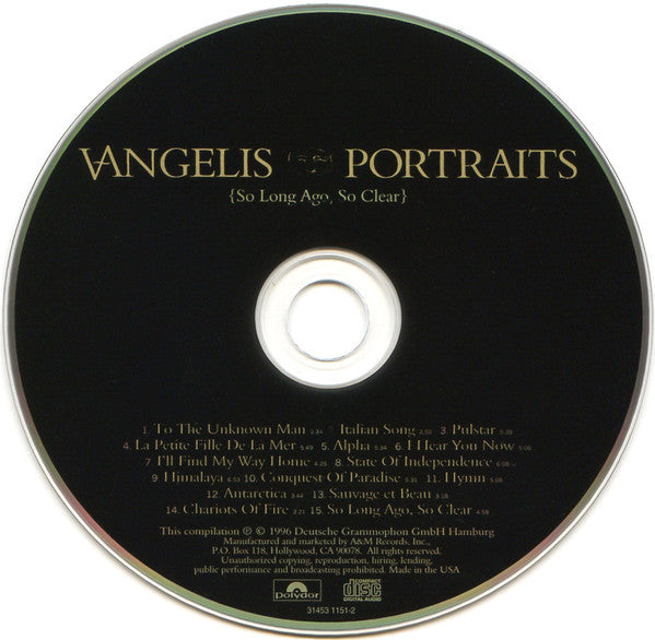 Buy Vangelis : Portraits {So Long Ago, So Clear} (CD, Comp, RE, UML ...