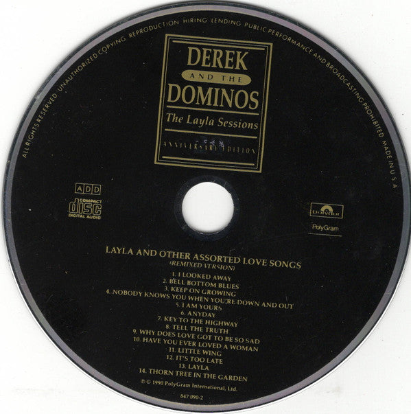 Buy Derek And The Dominos* : Layla And Other Assorted Love Songs (The Layla Sessions) (CD, Album ...