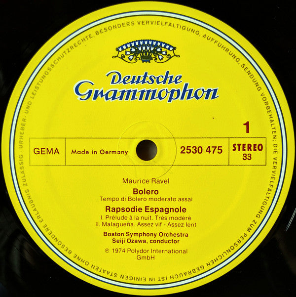 Buy Maurice Ravel – Boston Symphony Orchestra · Seiji Ozawa : Bolero / La Valse / Rapsodie ...