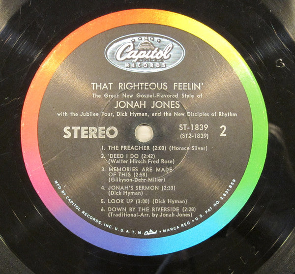Buy Jonah Jones : That Righteous Feelin' (LP, Album) Online for a great price – The Turntable Store