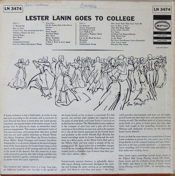 Buy Lester Lanin And His Orchestra : Goes To College (LP, Album) Online ...