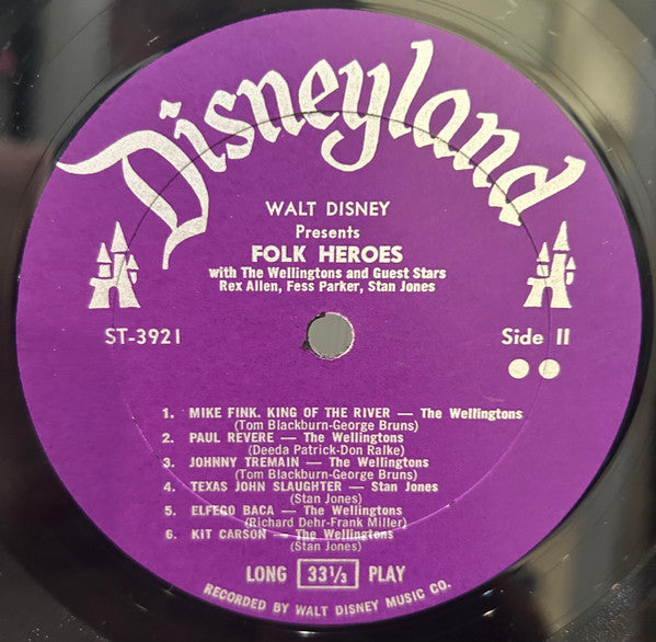 Buy The Wellingtons : Walt Disney Presents Folk Heroes (LP, Comp ...