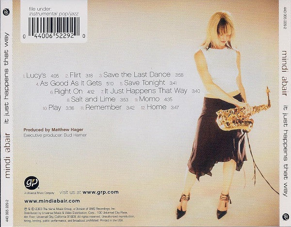 Buy Mindi Abair : It Just Happens That Way (CD, Album) Online for a ...