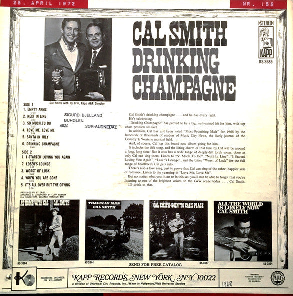 Buy Cal Smith : Drinking Champagne (LP) Online for a great price – The ...