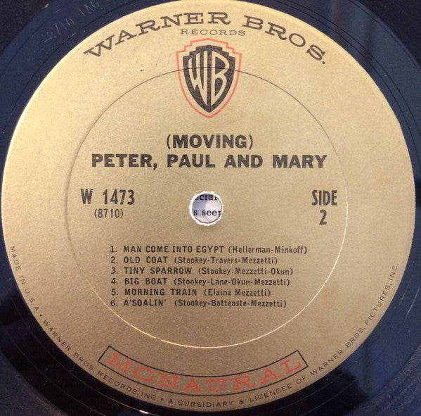 Buy Peter, Paul & Mary : (Moving) (LP, Album, Mono, RE) Online for a ...