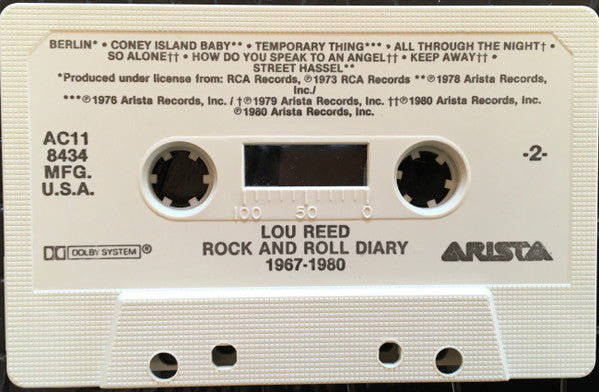 Buy Lou Reed : Rock And Roll Diary 1967-1980 (Cass, Comp) Online for a ...